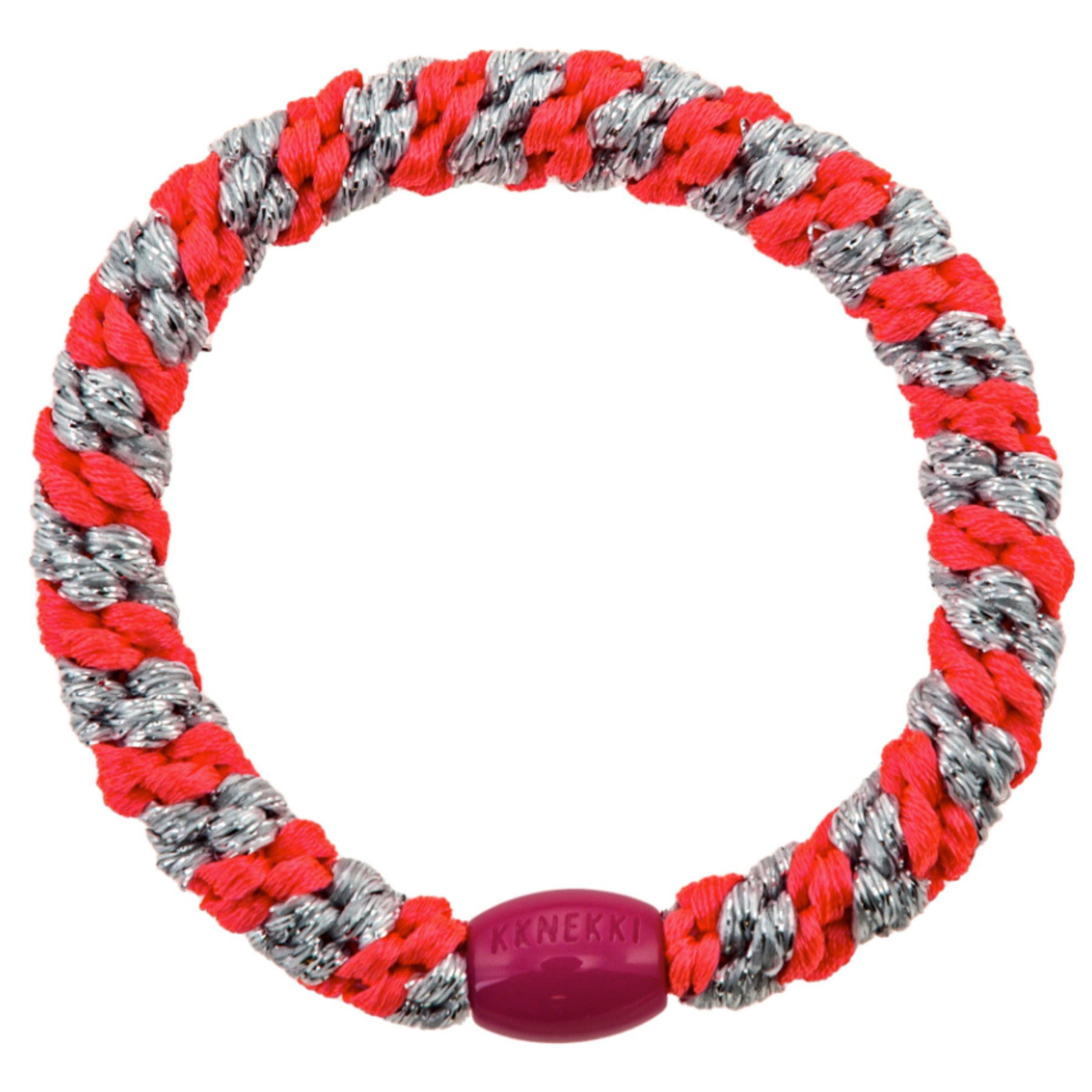 Kknekki Pink Neon Silver Glitter Stripe